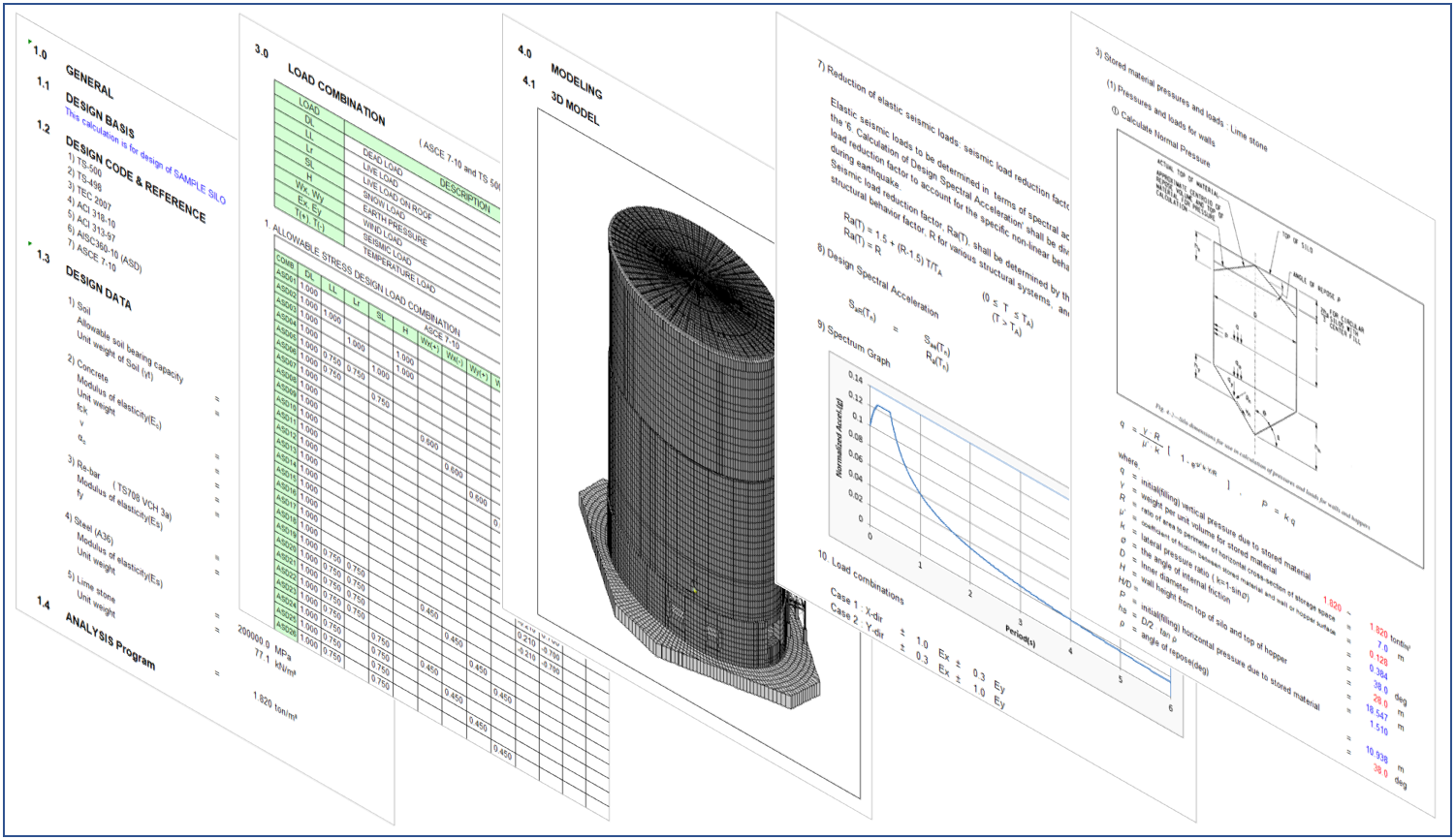 Concrete Silo Design Applied with ACI 313-97 [sample download]