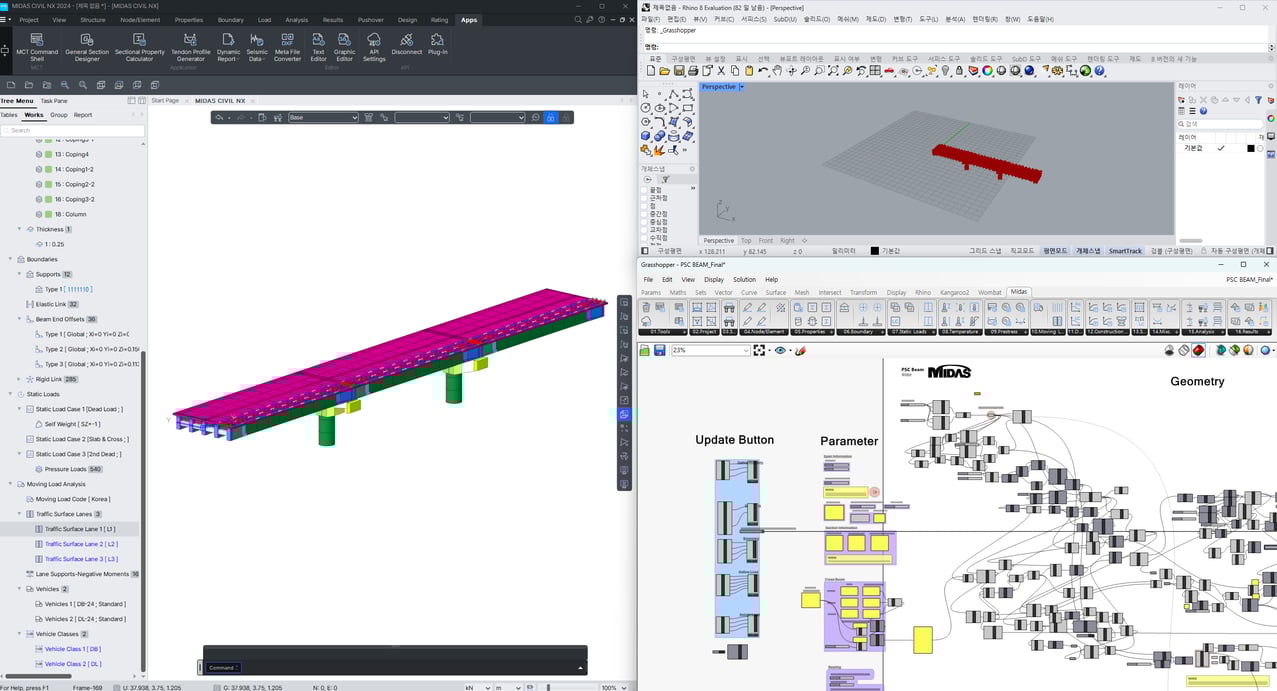 [Free GRASSHOPPER FILE ] Modeling with MIDAS CIVIL NX Using GRASSHOPPER